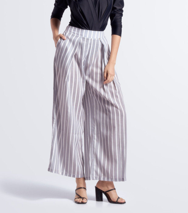 PANTALON PARA MUJER EN LINO A RAYAS ANTONIA DEREK